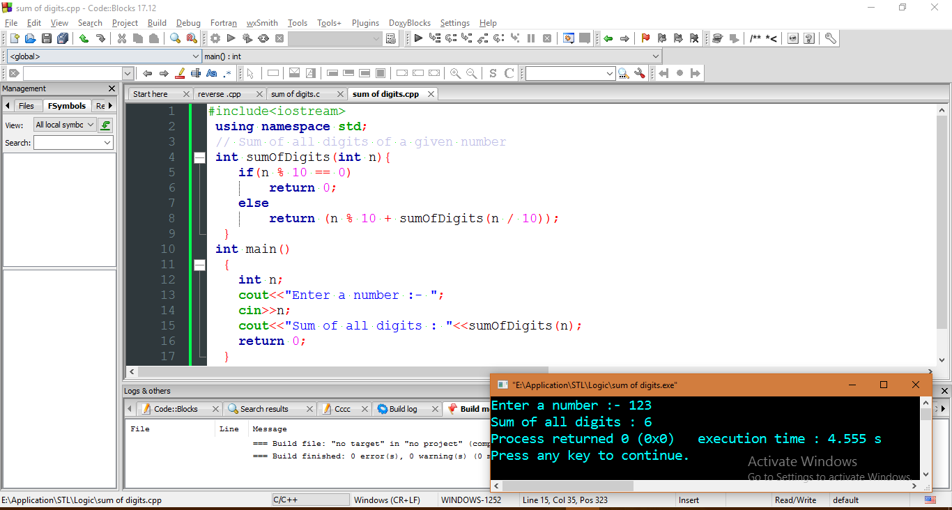 Program In C And C To Find Sum Of Digits Of A Given Number Using Recursive Function