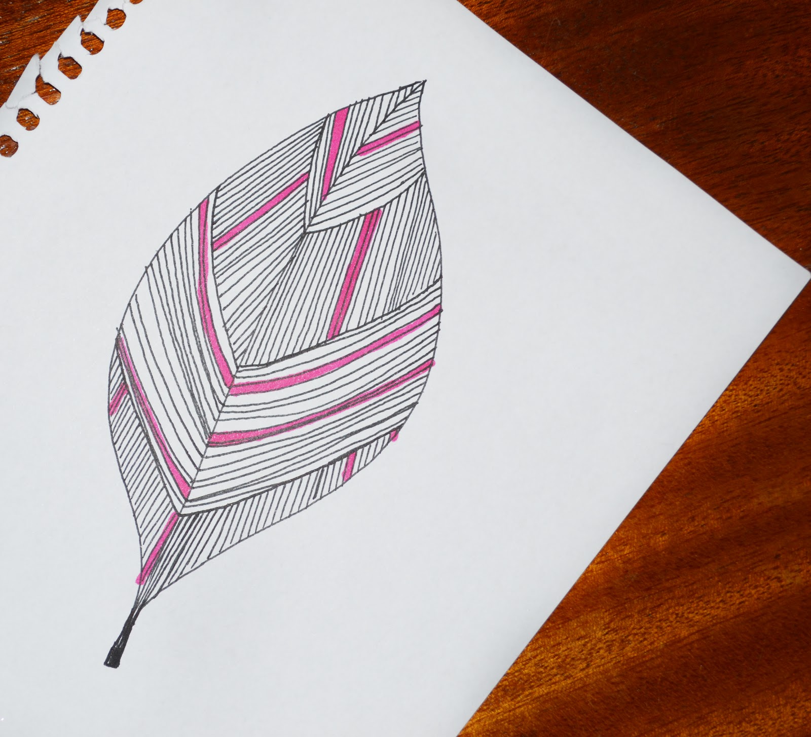I Like Lines: Draw a Doodle a Day 50 - Dead leaf