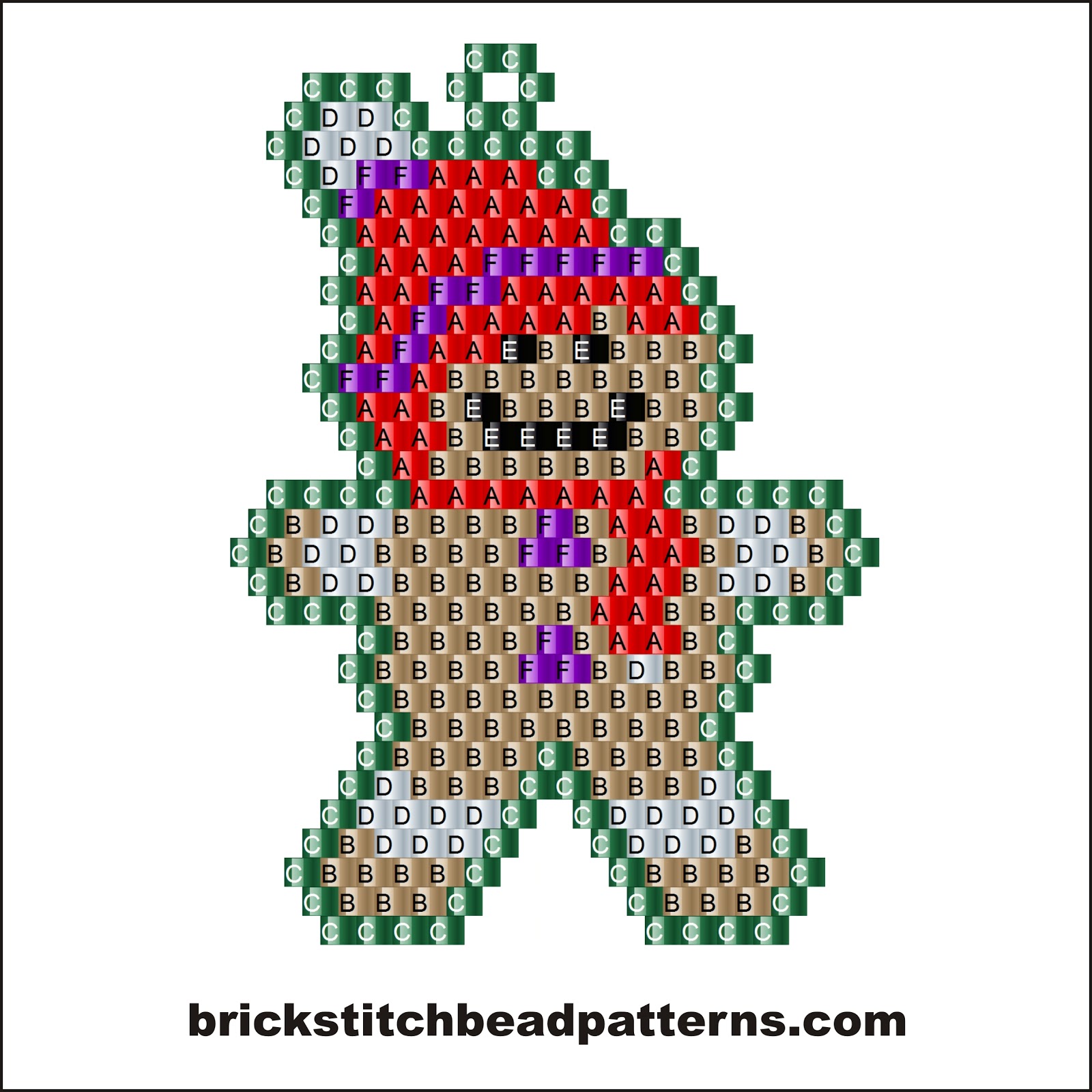 Brick Stitch Bead Patterns Journal: Christmas Gingerbread Man Free ...