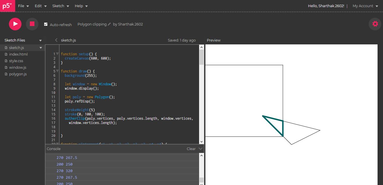 Computer Graphics Lab: Polygon Clipping Sutherland Hodgman Algorithm