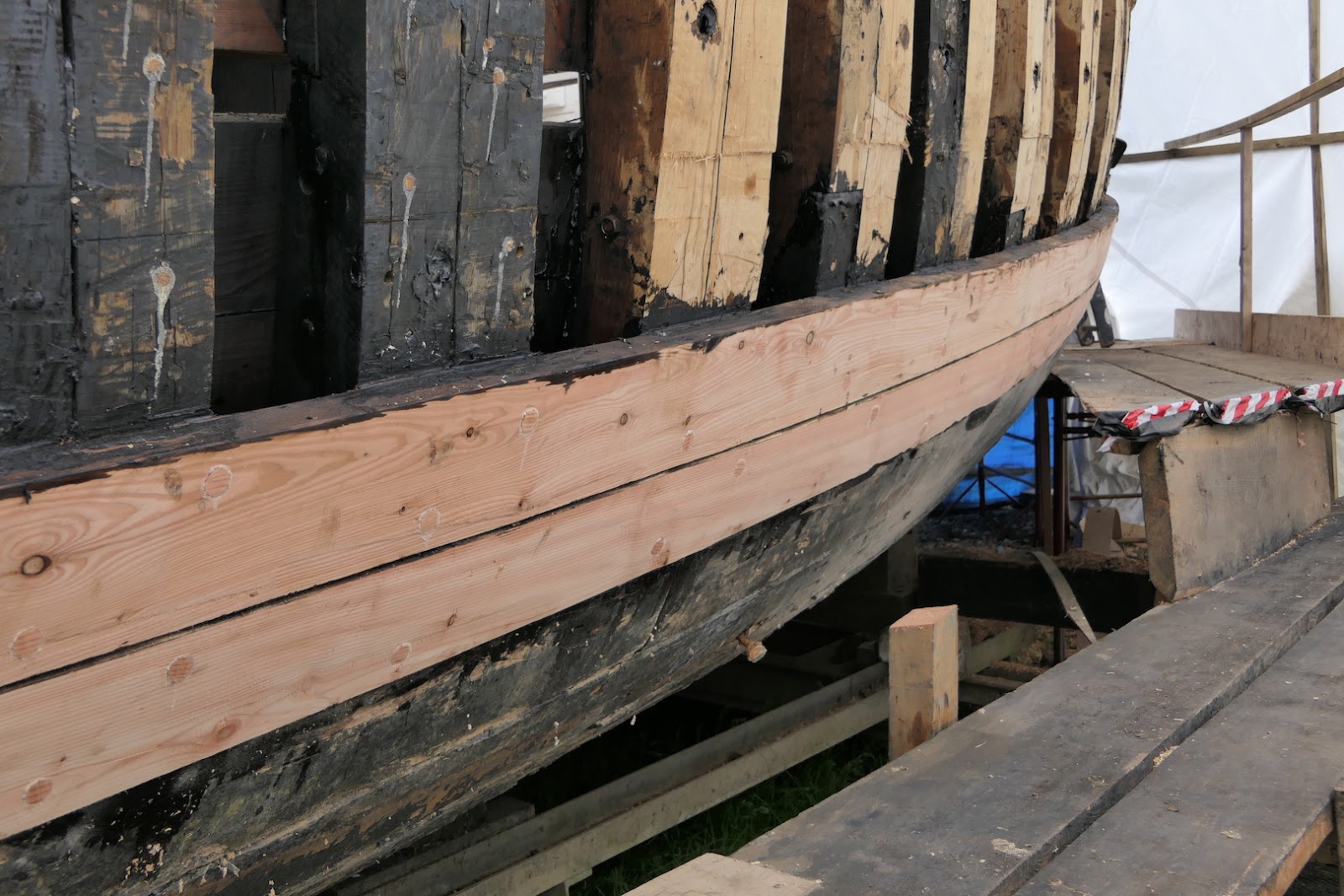 Shamrock (A Tamar Sailing Barge): Preparing and Fitting Hull Planks