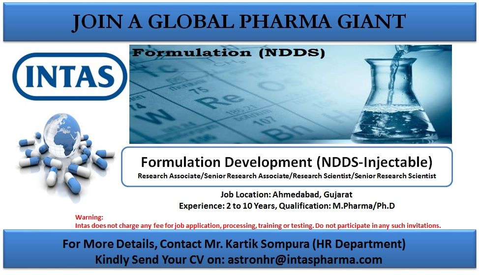 Multiple Openings in Development QA (R&D-QA) / Formulation (NDDS ...