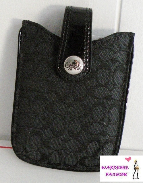 Coach Signature Black Electronic/Cell Phone Case #61128 | wardrobe fashion