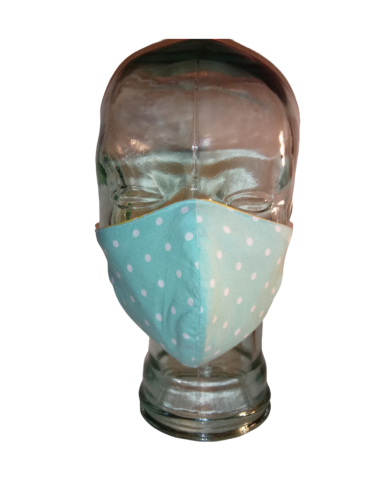 Blue Polka Dot Ribbon Mask - Champion Reusable Face Masks
