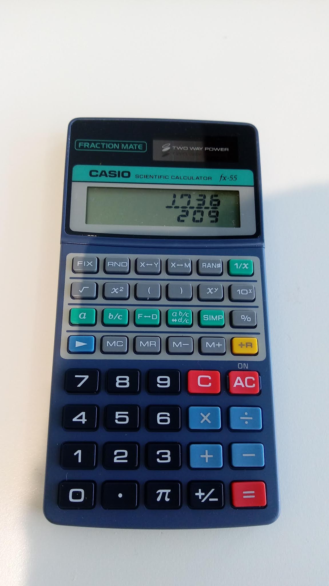 Eddie's Math and Calculator Blog: Retro Review: Casio fx-55 Fraction Mate