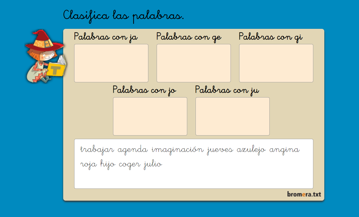 O BAÚL DE SEGUNDO PRIMARIA: Clasifica las palabras