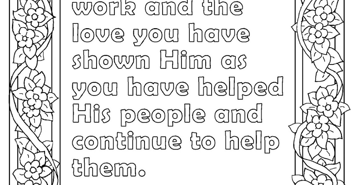 Coloring Pages for Kids by Mr. Adron: Free Hebrews 6:10 Print and color ...