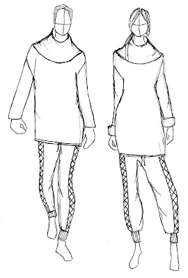 Alain: Putting together outfits - line drawings