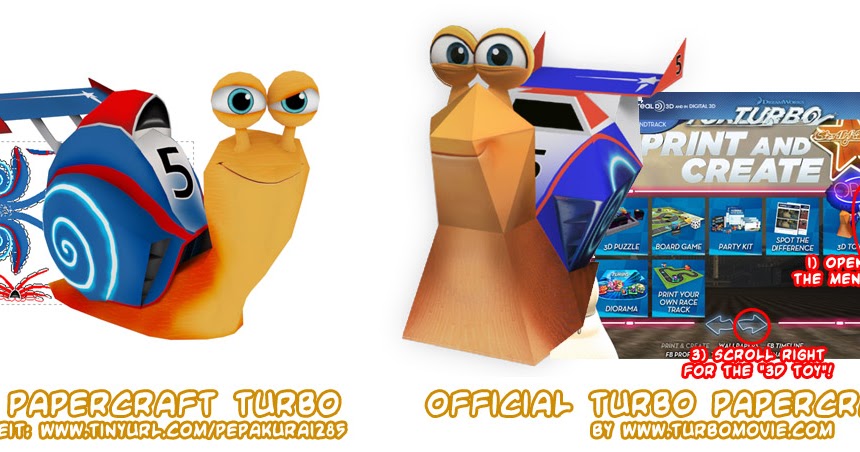 Ninjatoes' papercraft weblog: DreamWorks Turbo the snail papercraft toys