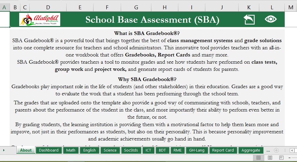 SBA Gradebook for JHS - Version 2.0