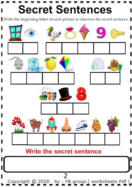 Download (write the Secret Sentence ) free pdf worksheets