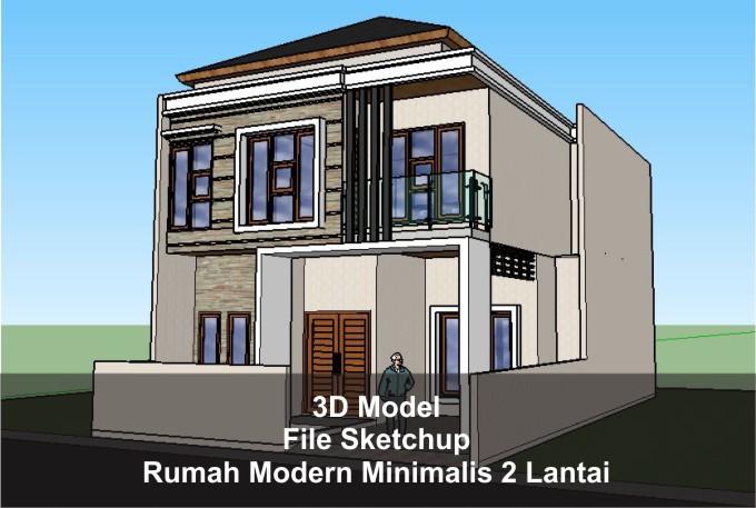 Download 3D Rumah Modern Minimalis Dua Lantai File Sketchup - Arsimedia Download 3D Rumah Modern Minimalis Dua Lantai File Sketchup - Arsimedia