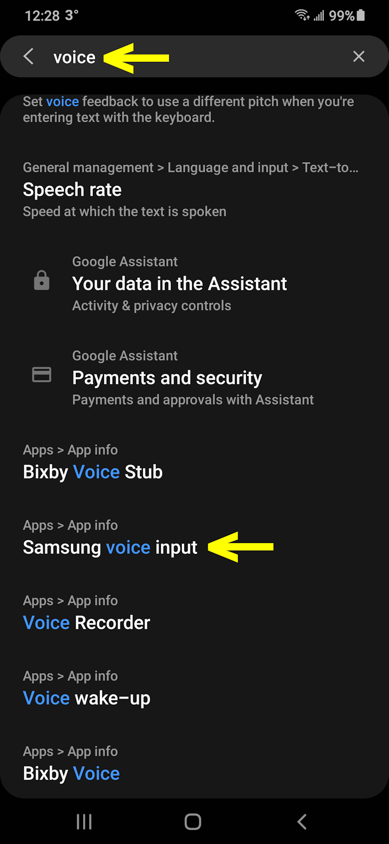 Disabling Samsung Voice Input So It Will Use Google Voice Input Instead