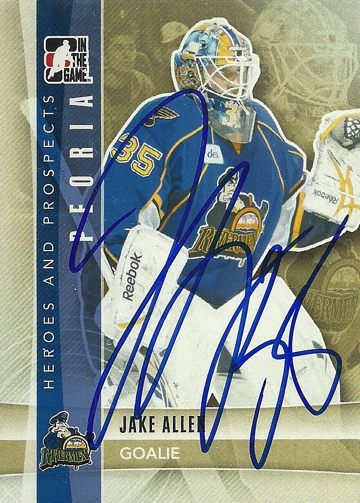 Hell's Valuable Collectibles: Jake Allen Autographed Card