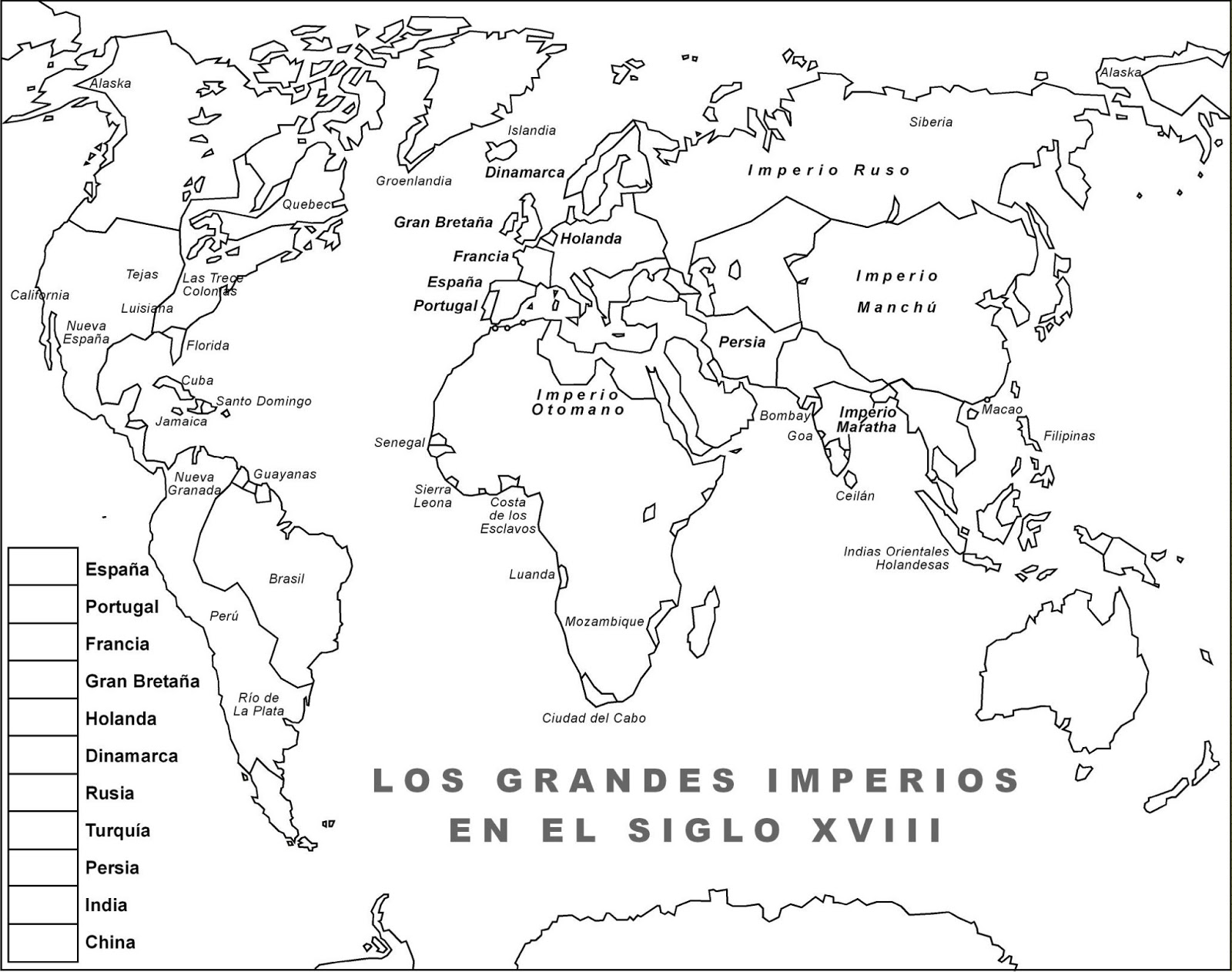 imágeneshistóricas.blogspot.es: Los grandes imperios del siglo XVIII