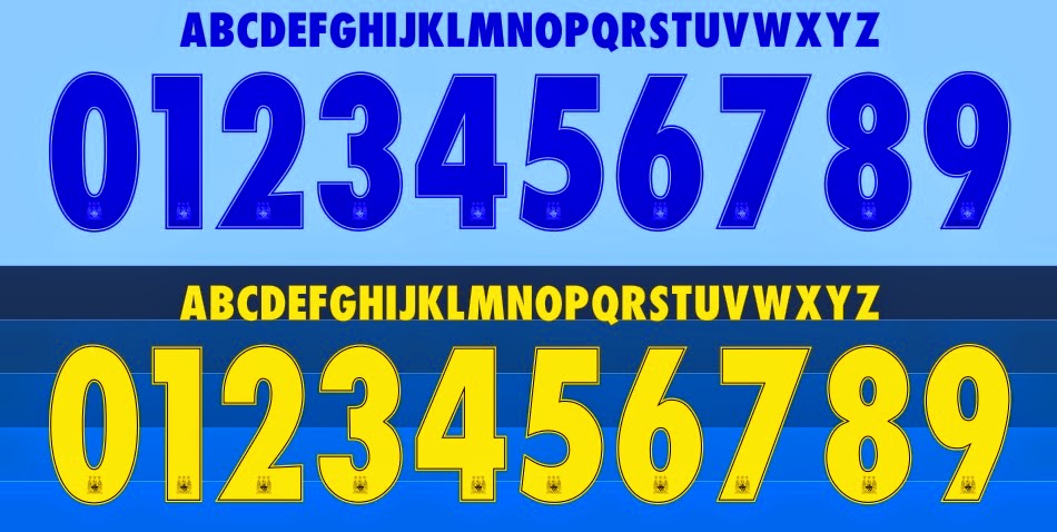 Font Number Football: FONT Manchester City UCL 2014 2015