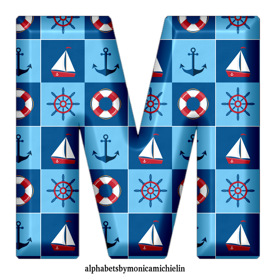 M. Michielin Alphabets: SEAMLESS BLUE ANCHOR MARINE BOAT WHEEL NAUTICAL ...