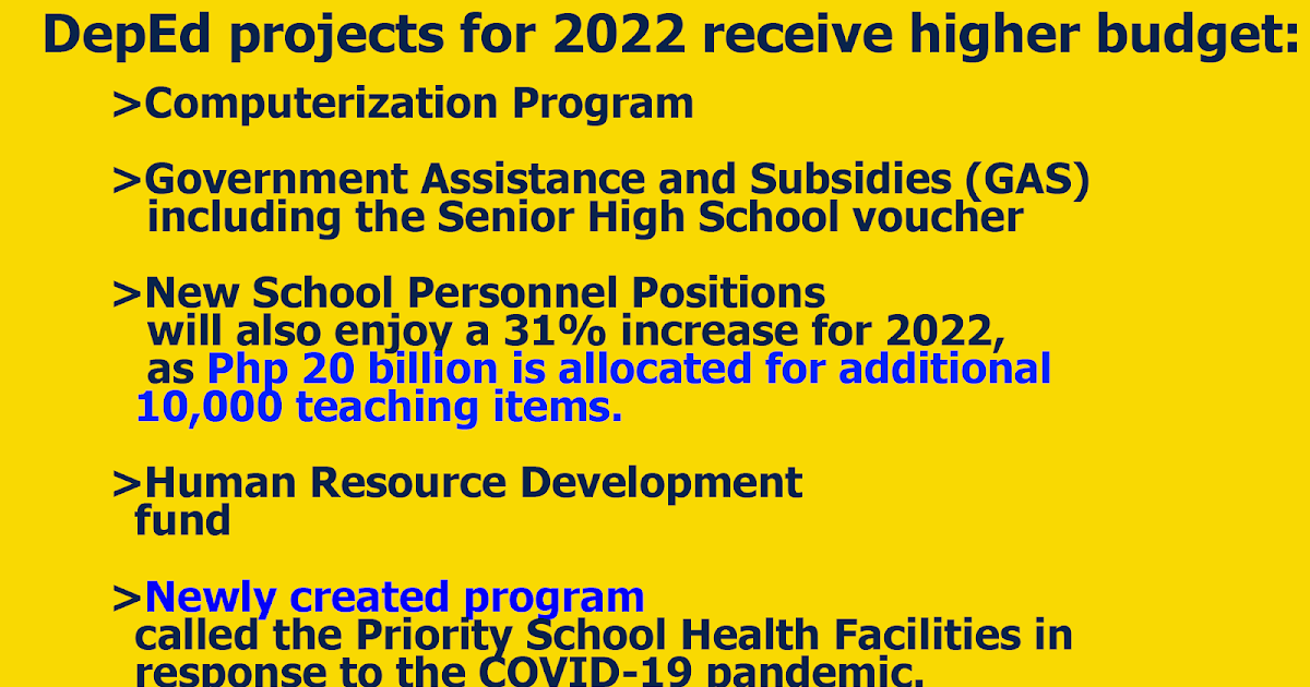 DepEd projects for 2022 receive higher budget | Read full details!