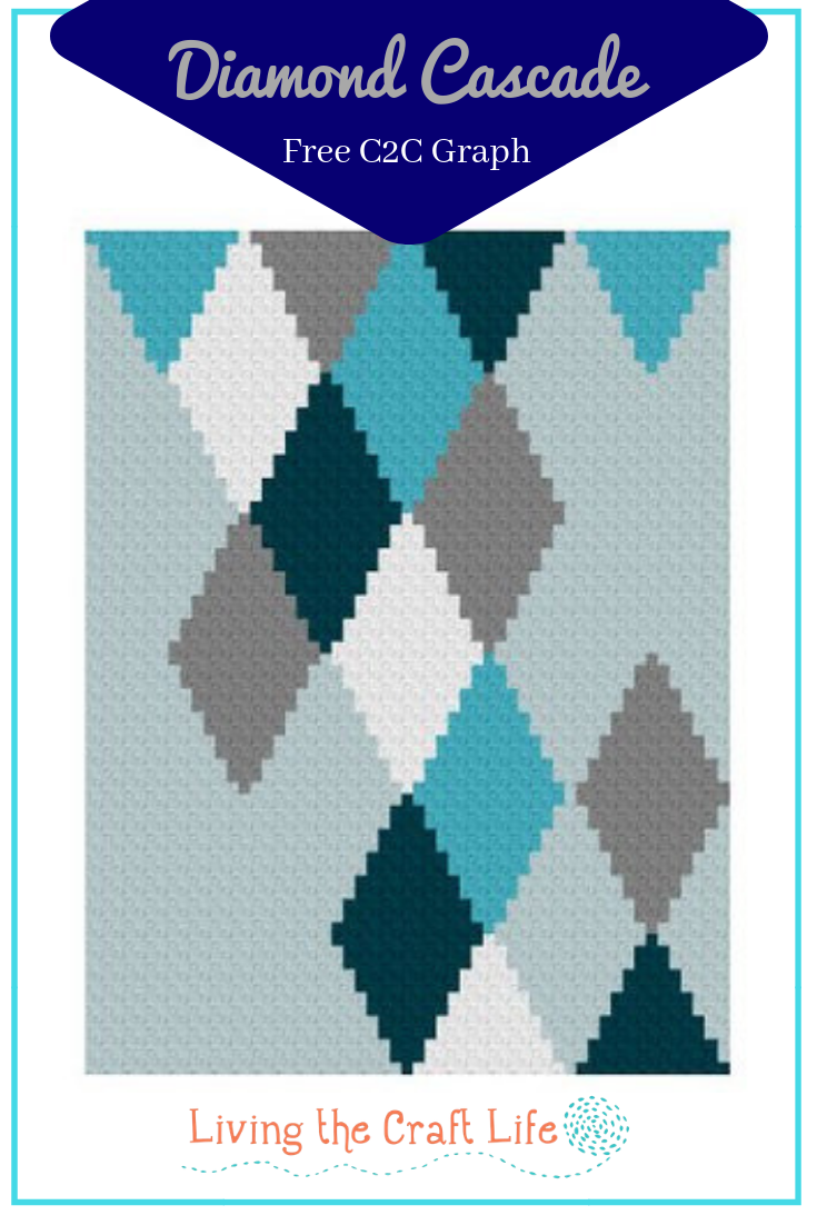 Living the Craft Life: Diamond Cascade Blanket - FREE GRAPH