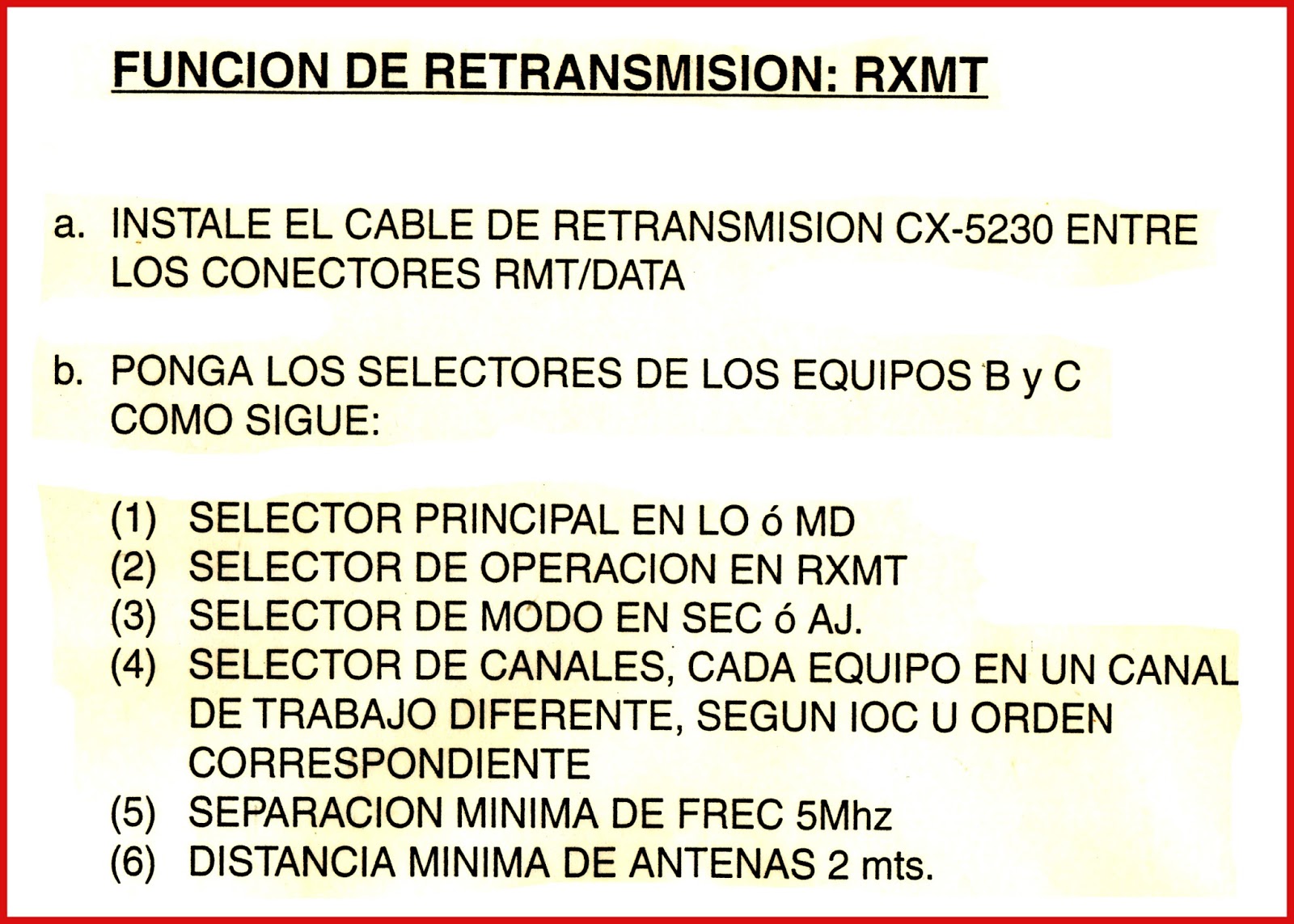 MEMORÁNDUM DEL ÚLTIMO SOLDADO PATRIOTA: EQUIPO DE RADIO VHF-FM/PRC-730V ...