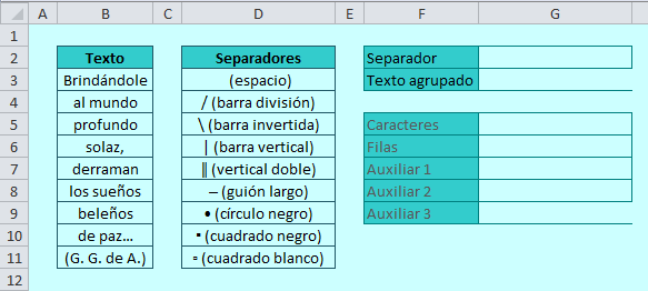 Excel práctico para todos: Agrupar el texto de una columna intercalando ...