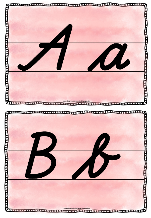 Grundschultante: Aushang Schreibschrift SAS und LA
