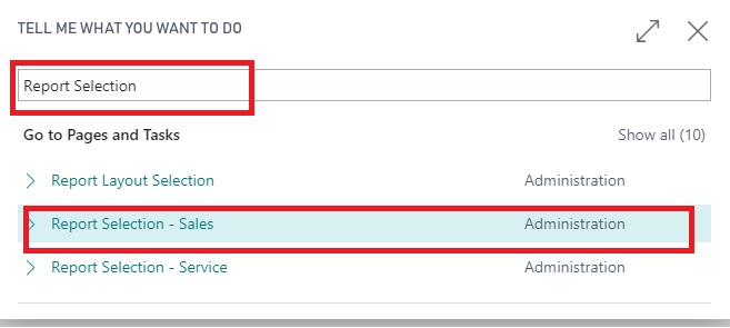 Report Selection in Dynamics 365 Business Central