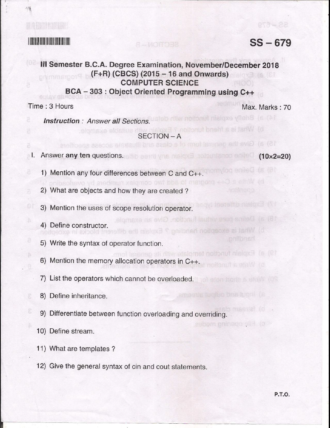 Bangalore University b.c.a. Computer Science bca - 303 : Object ... Bangalore University b.c.a. Computer Science bca - 303 : Object ...