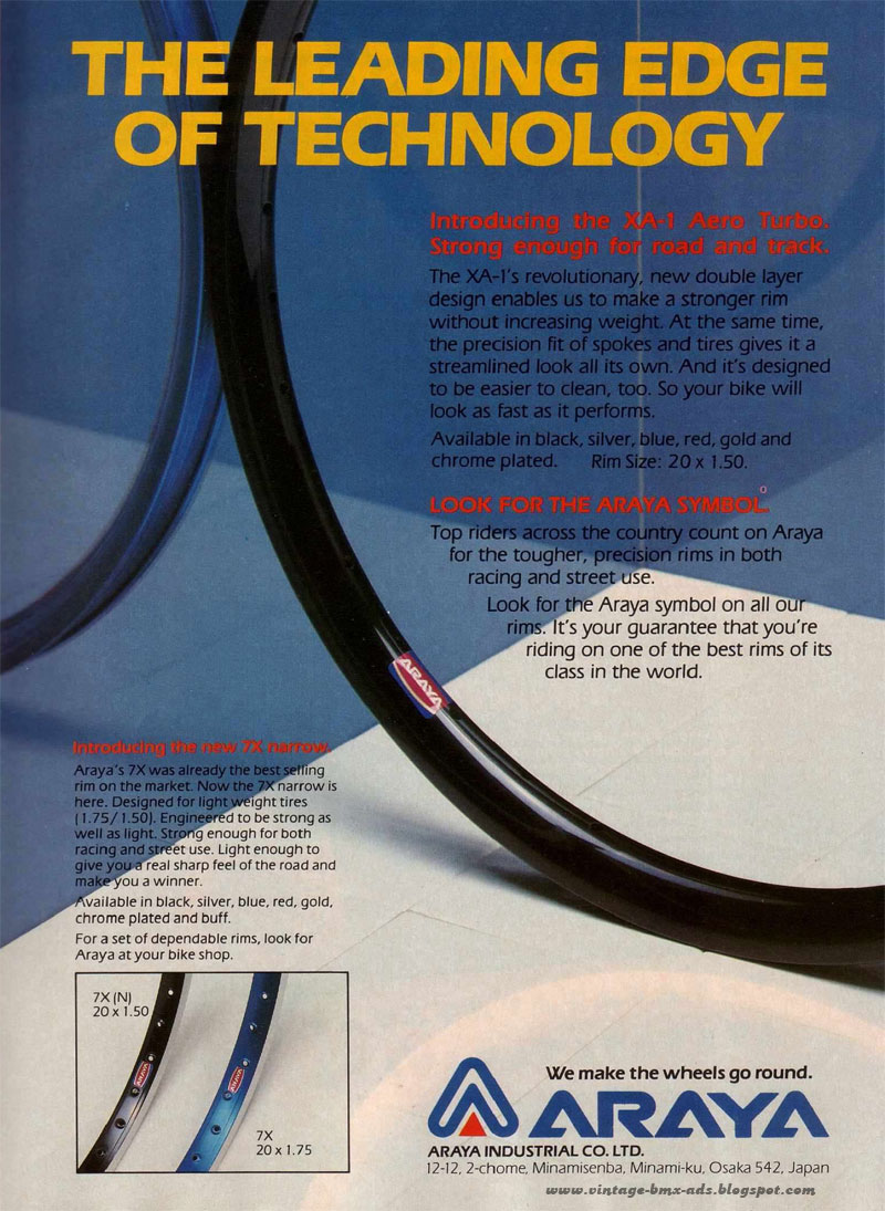 Vintage BMX Ads: ARAYA - The Leading Edge of Technology
