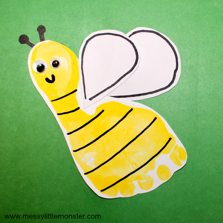 Bumble Bee Footprint Craft Messy Little Monster bumble-bee-footprint-craft-messy-little-monster