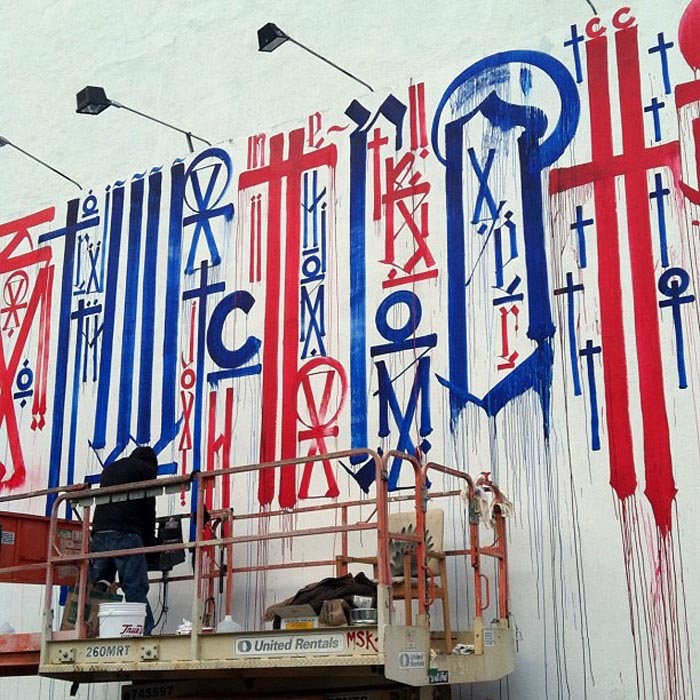 RETNA New Mural In Progress, NYC (Day 2) – StreetArtNews