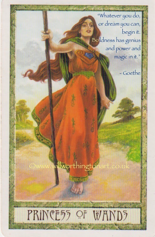 Druid Craft Tarot: Solstice | Princess of Wands