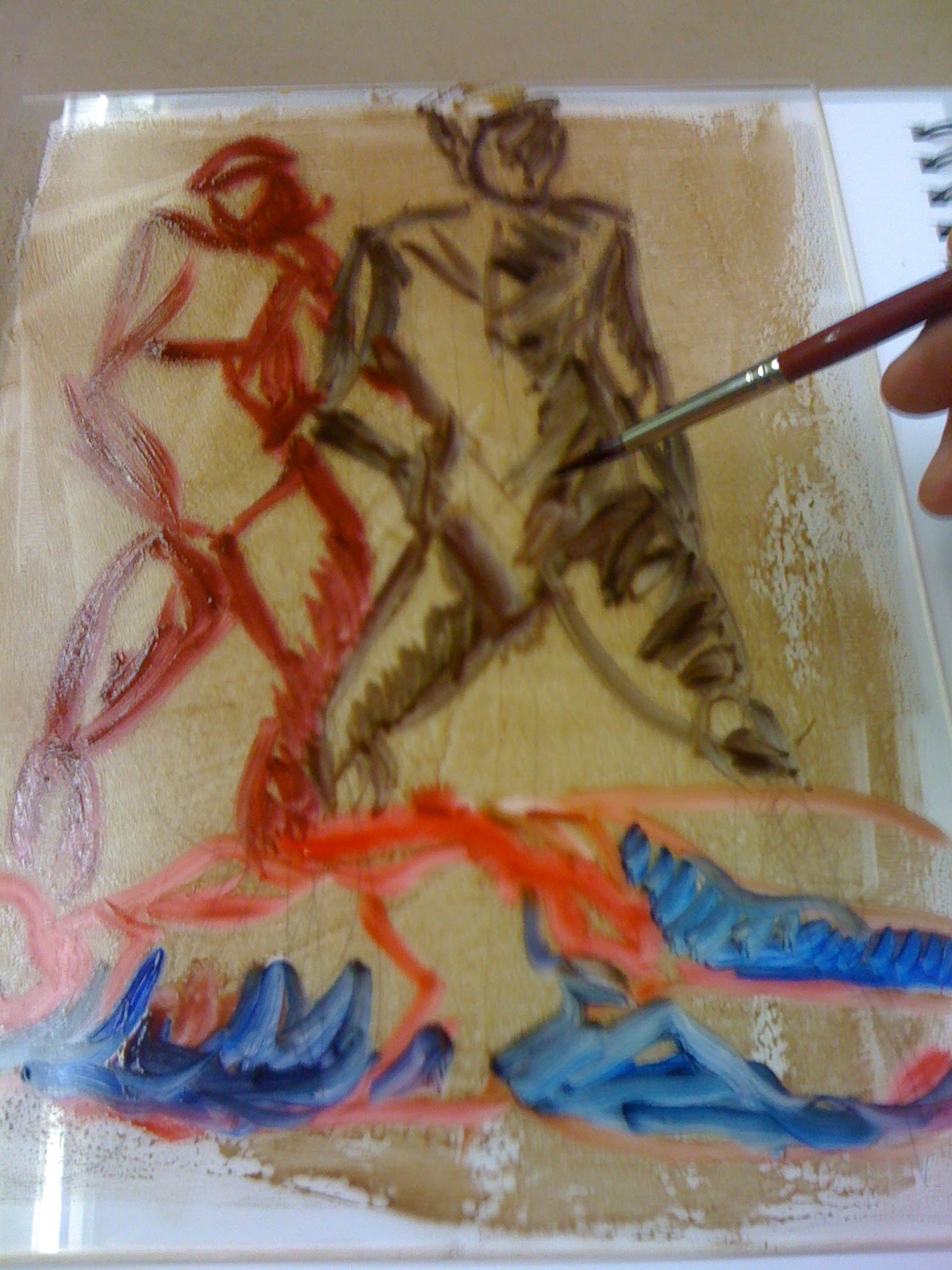 Monotype Printmaking: Additive process with Akua Kolor monotype inks