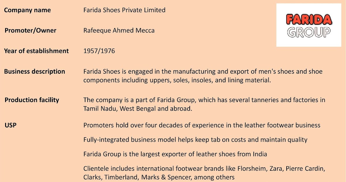 Pyjama Partners Unlimited: Farida Shoes - India's largest exporter of ...