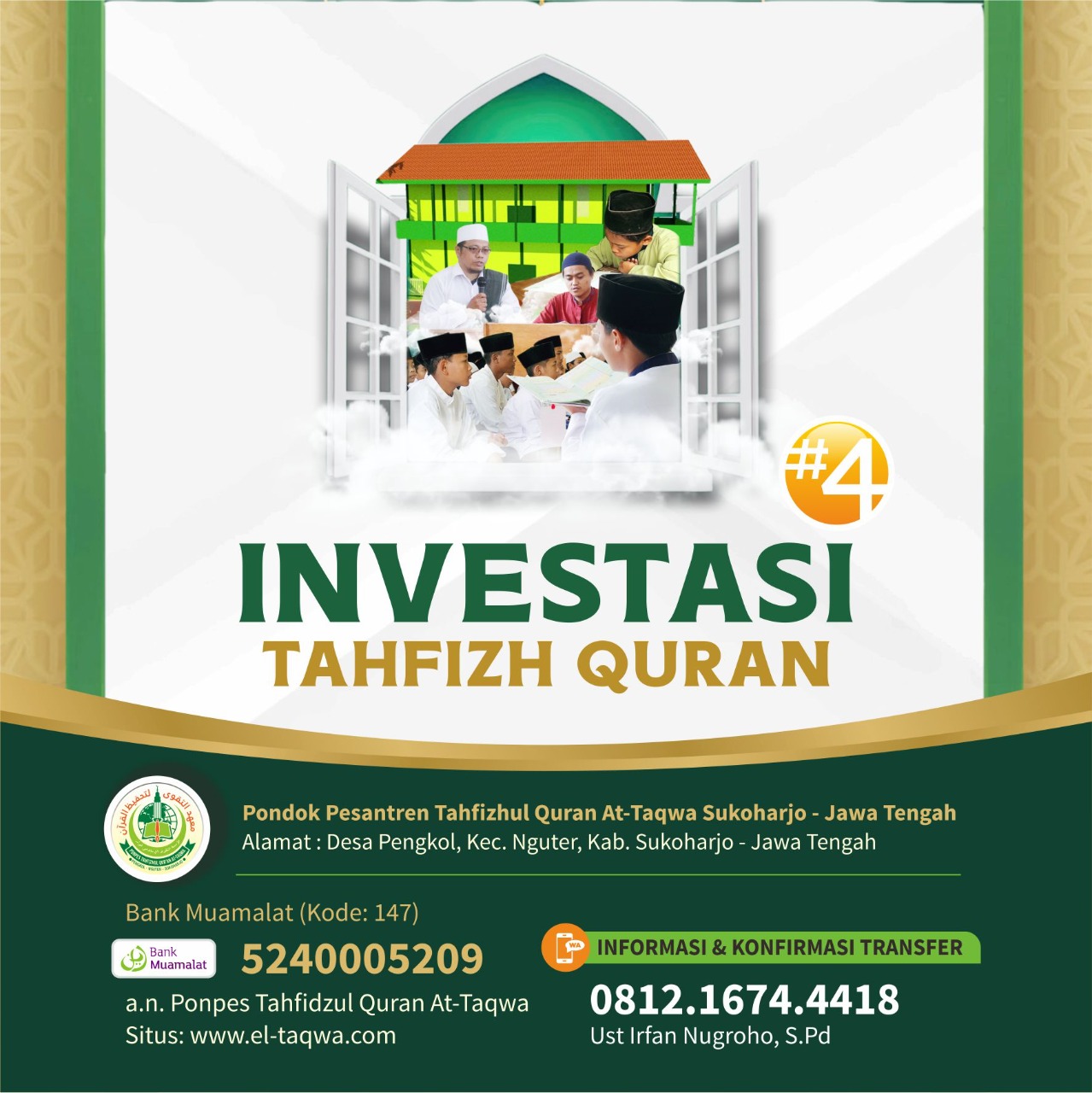 Infak Bangun Ruang Sekolah di Pesantren Tahfizh At-Taqwa Nguter Yuk ...