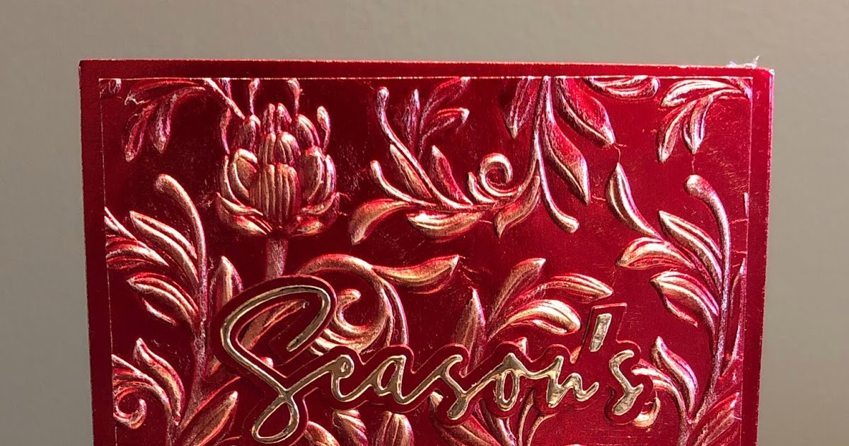 Red and gold metallic Season's Greetings card