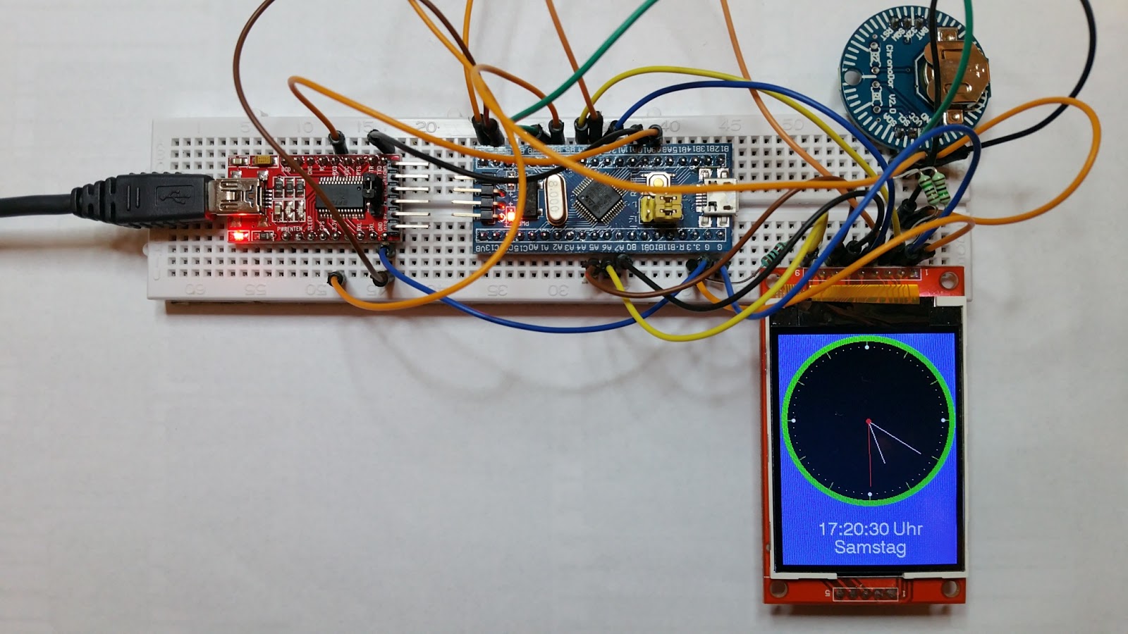 Thd Arduino Projekte Analog Uhr Mit Blue Pill Board Stm32f103c8t6