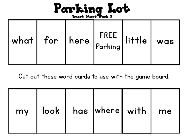 Owl Shook Up with Mrs. G: Parking Lot SIght Word Game