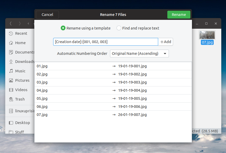 How To Enable Metadata Based Batch Rename In Gnome Files Nautilus On Ubuntu Linux Uprising Blog