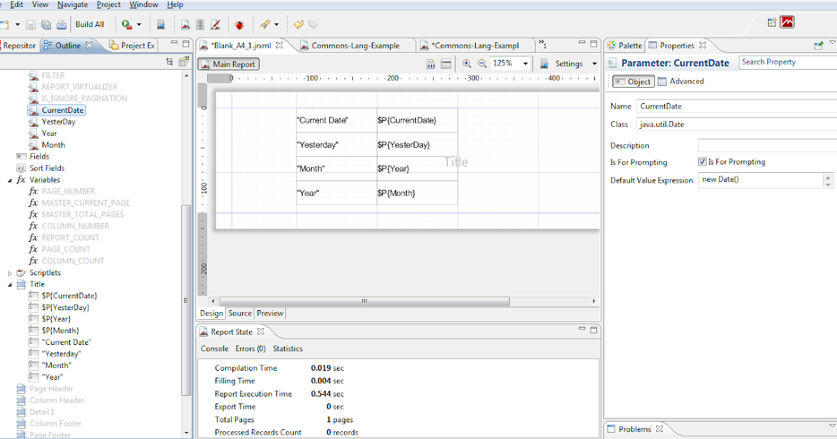 JasperSoft BI Suite Tutorials: Dates in Jasper iReport or Jasper Studio