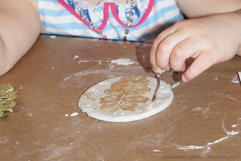 Clay Leaf Bowl - Air Dry Clay Art Project - Messy Little Monster