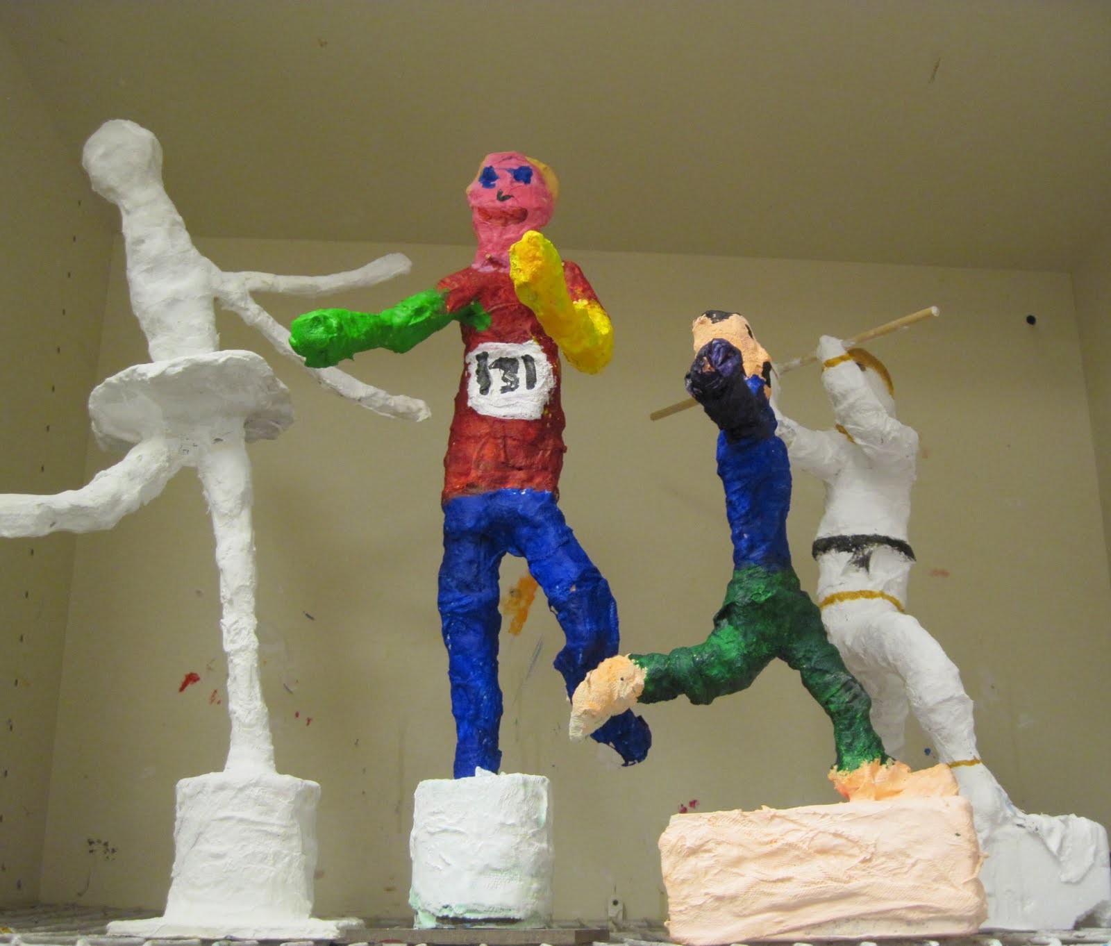 There's a Dragon in my Art Room: People in motion with plaster bandage
