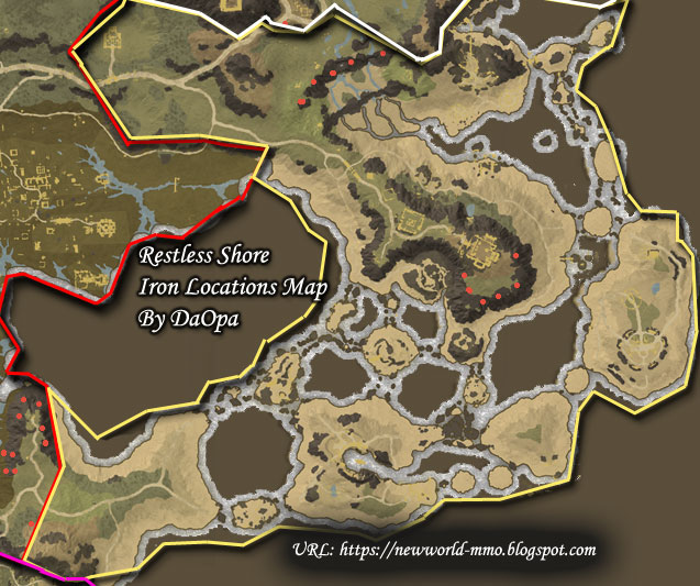 New World: Restless Shore iron map