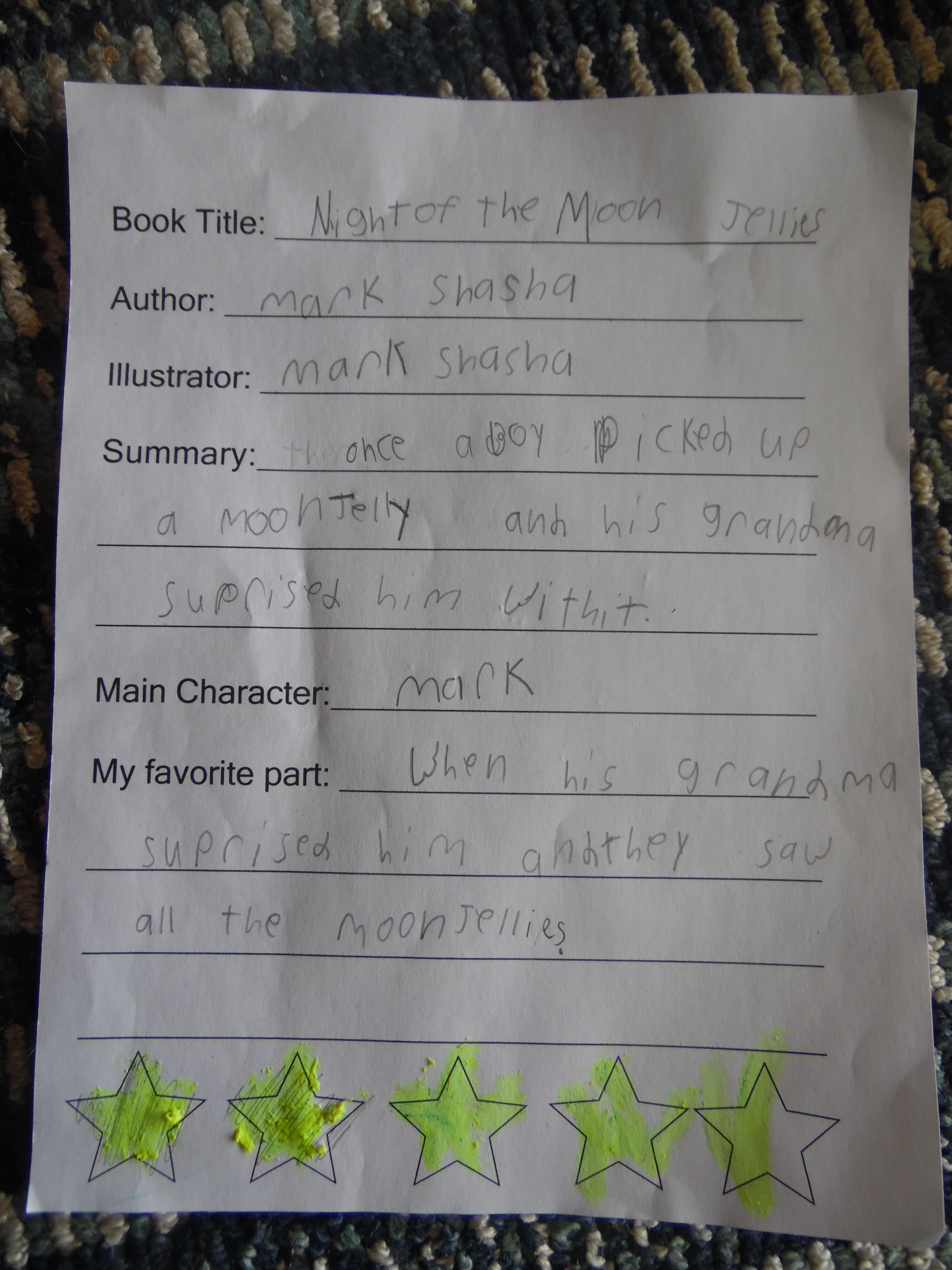 My Full Heart: Five in a Row - Night of the Moonjellies & Homeschool ...