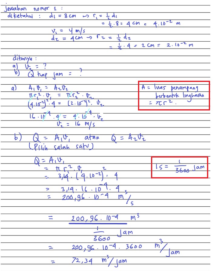 Fluida Dinamis : Pengertian - Rumus dan contoh Soal Penyelesaian ...