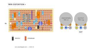 MXR: Distortion +, Vero Layout | Guitar Effects - Vero - Point to Point ...