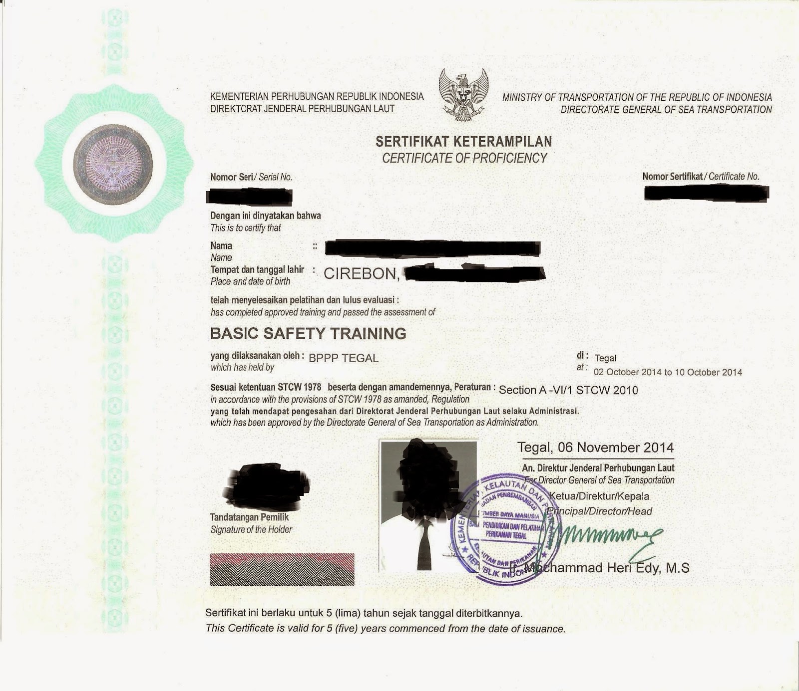 Cikal Bapa Blognothing: Basic Safety Training (BST)