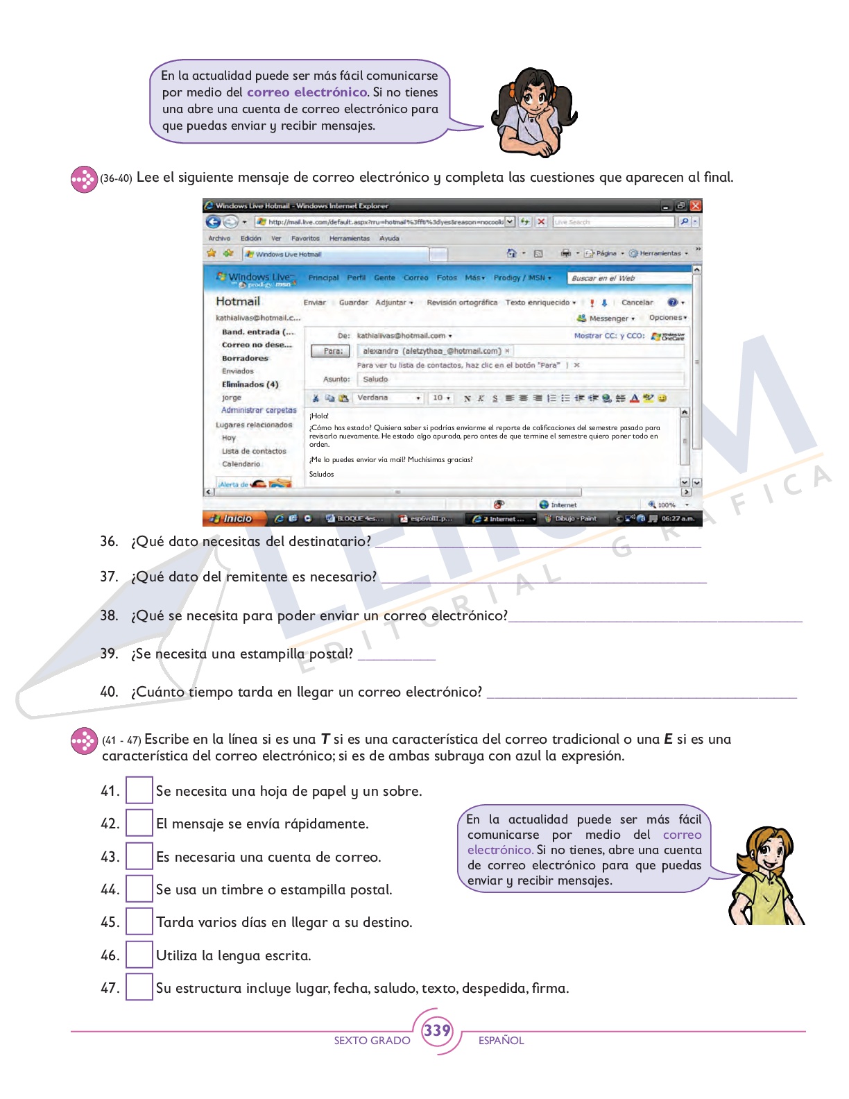 PROFR. LUIS ENRIQUE 6° "B": ACTIVIDAD DE ESPAÑOL CORREO ELECTRÓNICO, 18 ...