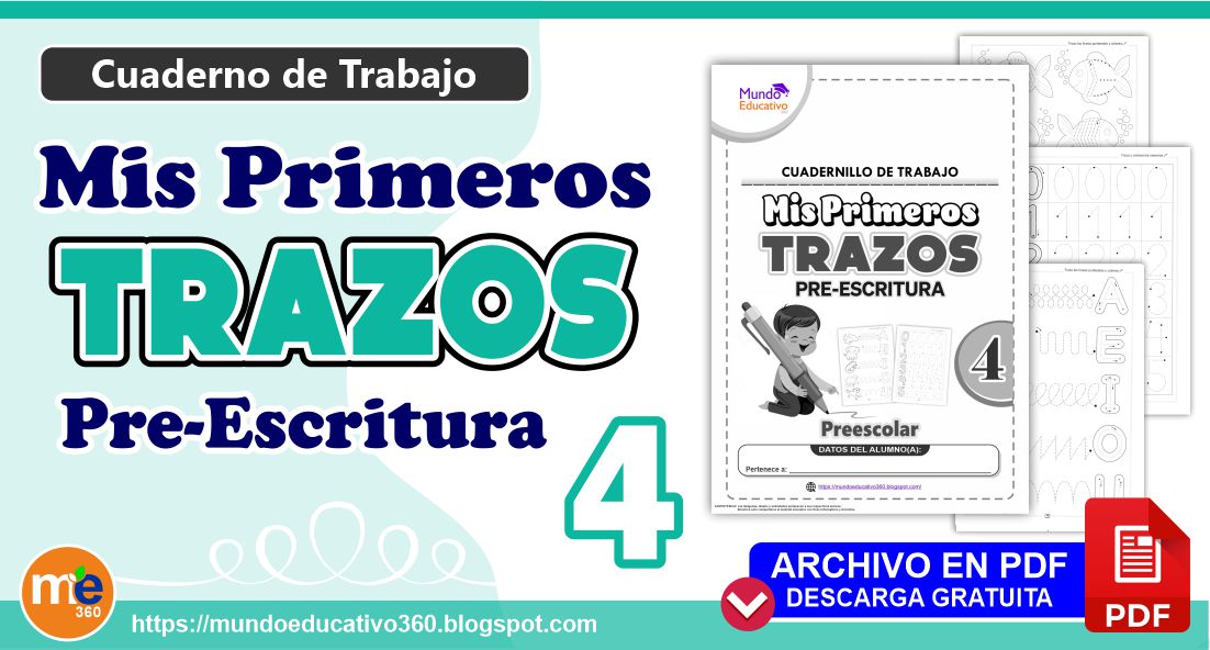 Cuaderno de MIS PRIMEROS TRAZOS Pre-Escritura (4) Inicial
