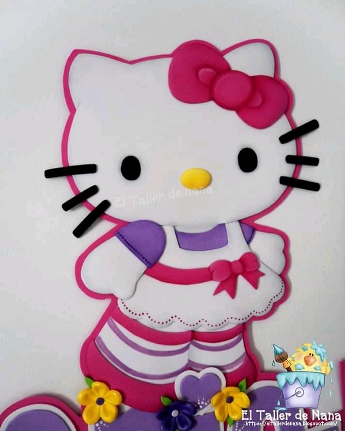 Eu Amo Artesanato: Gatinha Hello Kitty em Eva com Molde
